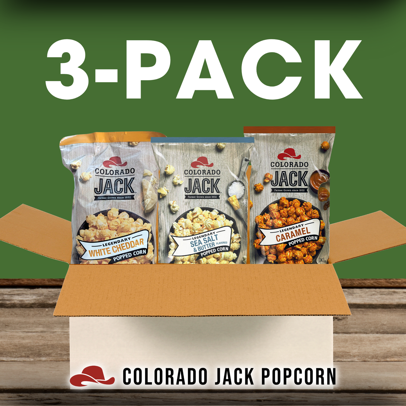 Build Your Own 3 Pack Jack's Large Popcorn Bags – Colorado Jack Popcorn